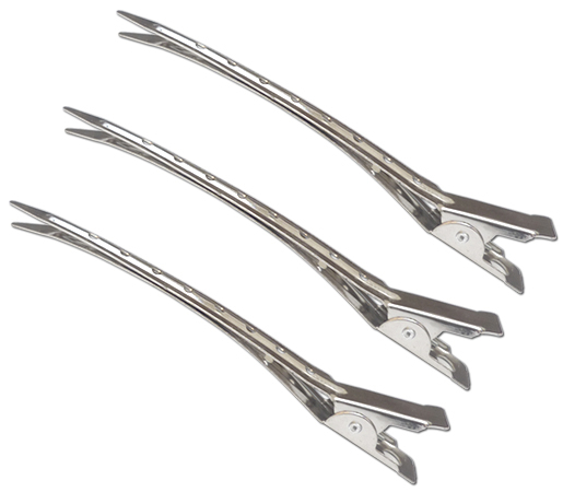 Щипки щъркели за коса Locatelli, стоманени, 9 см, 12 бр.